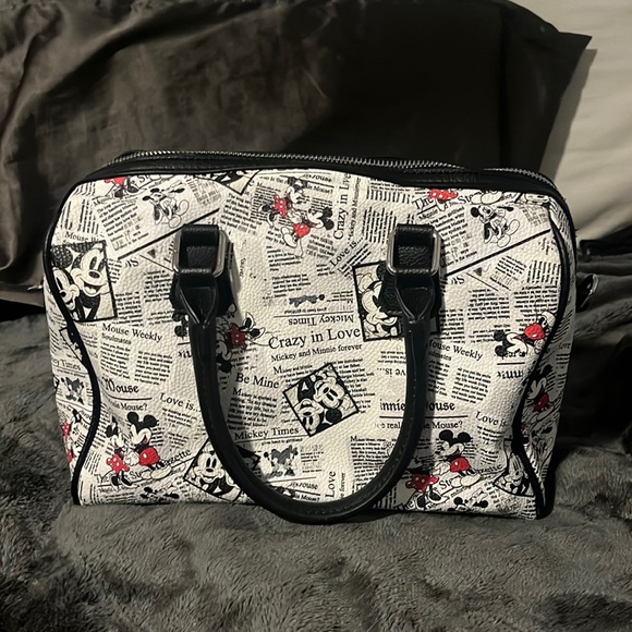 Disney | Bags | Disney Mickey Minnie Newspaper Crazy In Love Bag | Poshmark